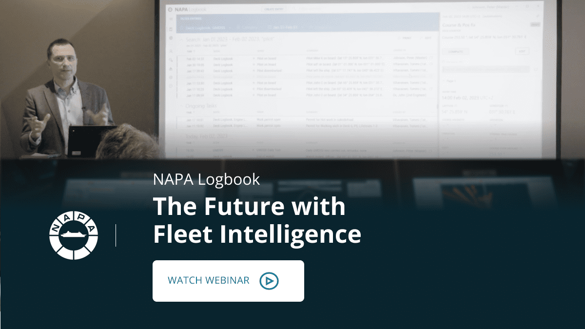 Webinar: NAPA Logbook - The Future with Fleet Intelligence – NAPA Webinar: NAPA Logbook - The Future with Fleet Intelligence – NAPA